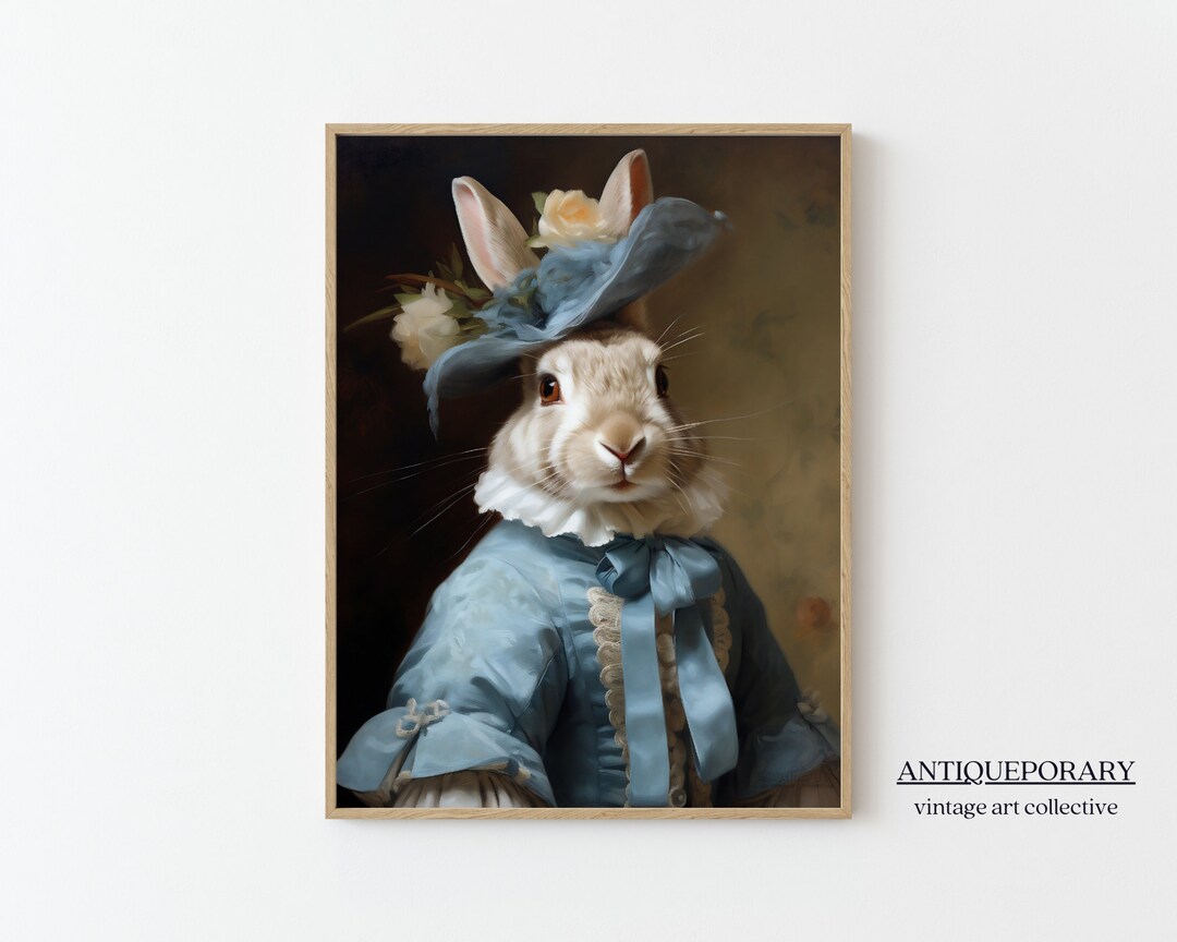 Victorian Animal Portrait, Dressed Animal Prints, Royal Rabbit Poster ...