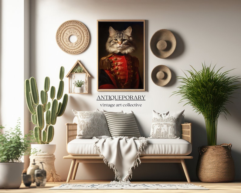 Victorian Animal Portrait Dressed Animal Print Royal Cat - Etsy