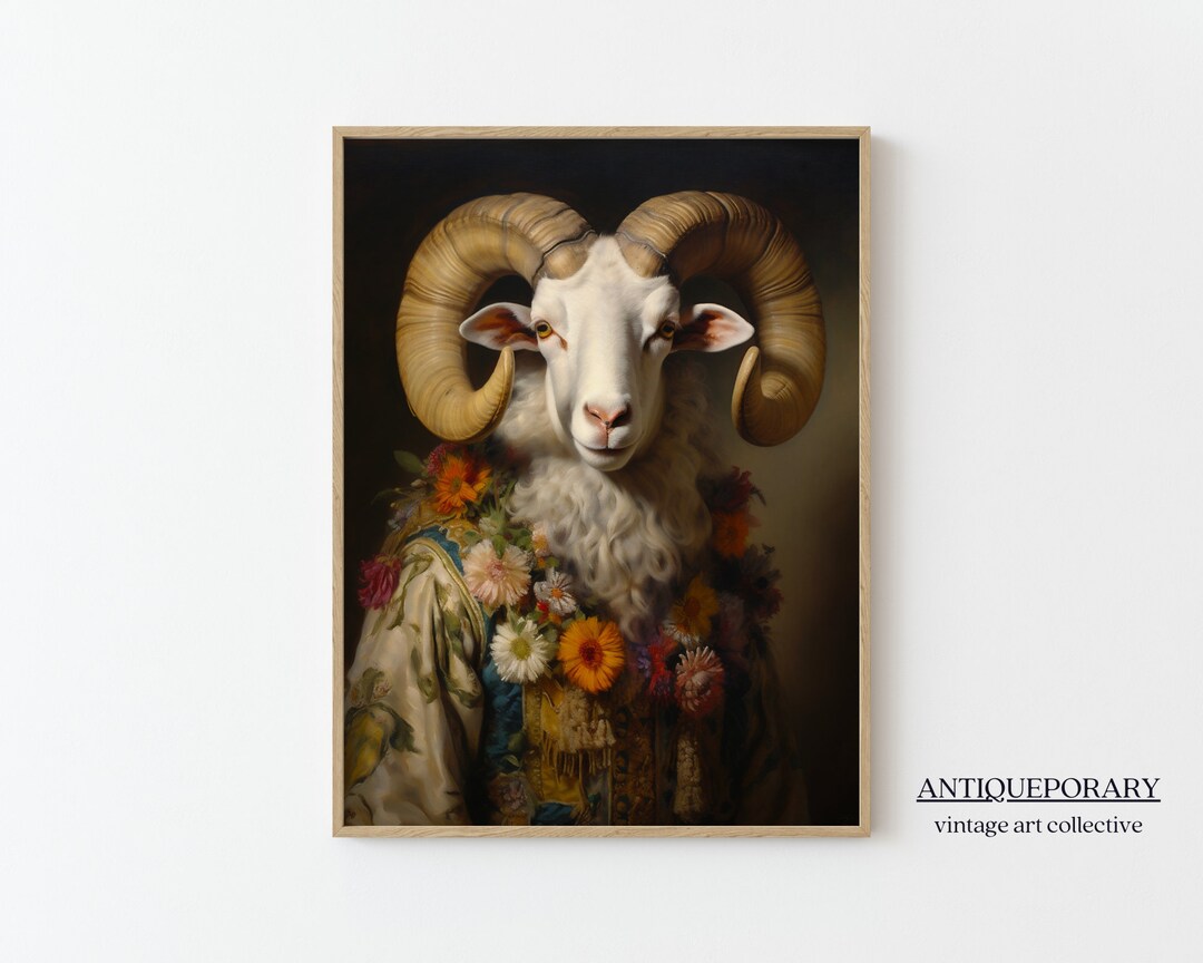 Sheep Vintage Portrait, Victorian Animal Portrait, Dressed Animal ...