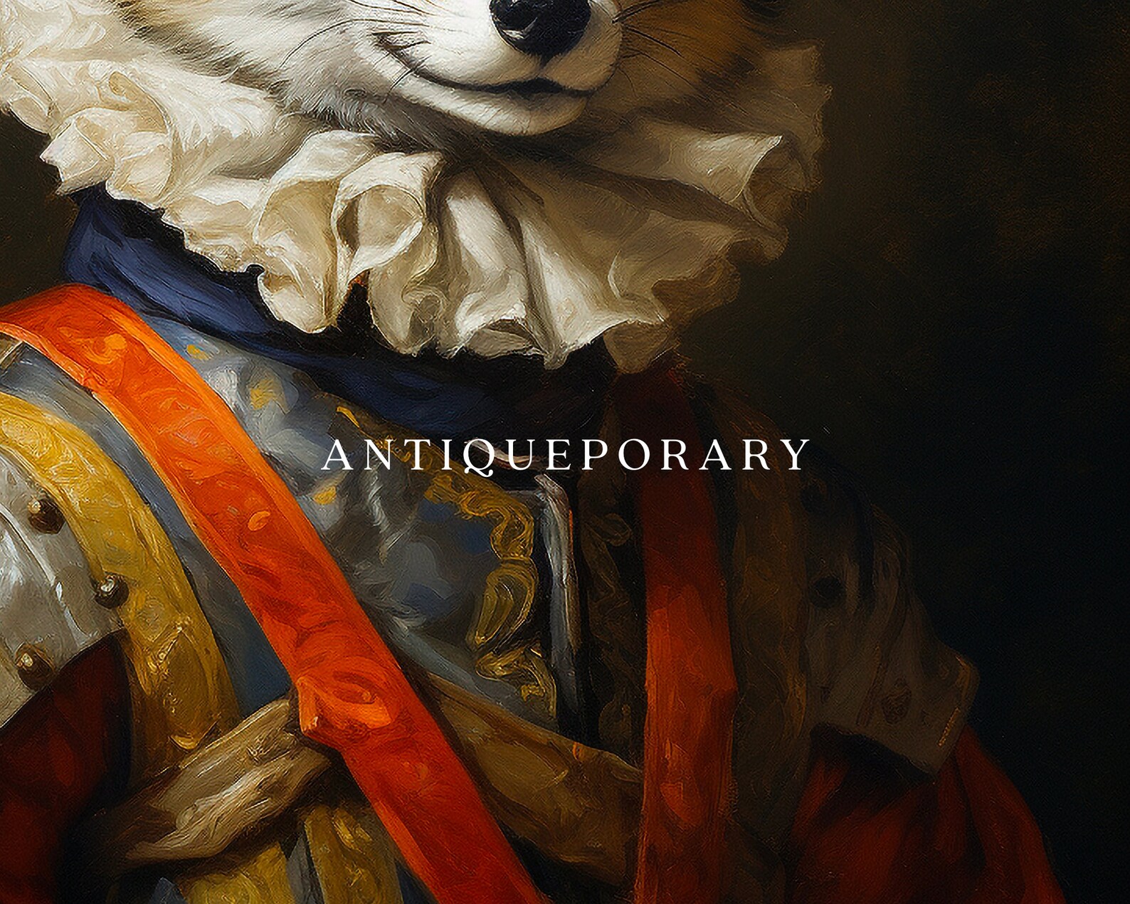 Victorian Animal Portrait, Dressed Animal Prints, Royal Fox Poster ...