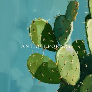 Modern Abstract Cactus Painting, Cactus Still Life Wall Art Print ...