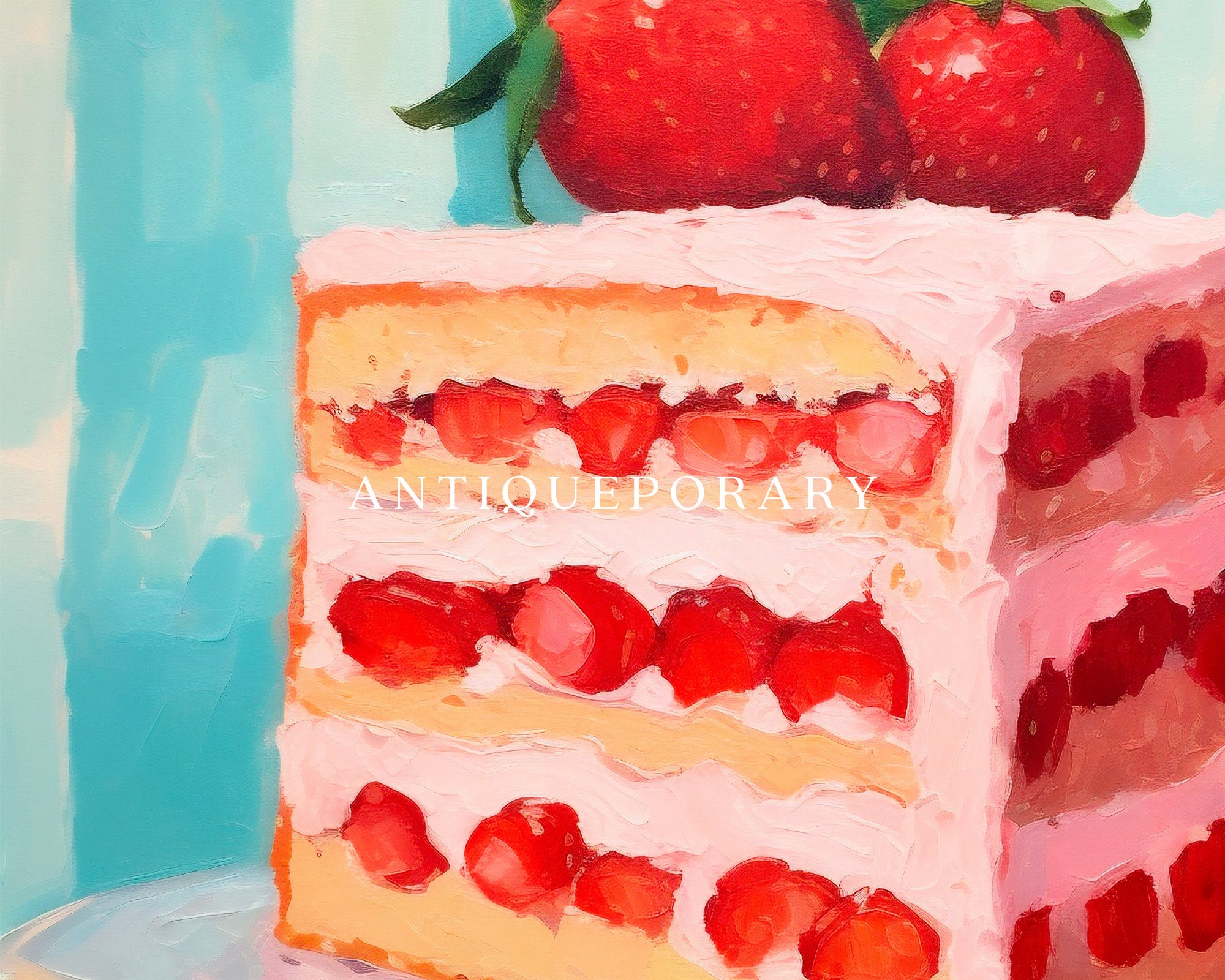 Colorful Cake Oil Painting Pop Art Print Contemporary Still - Etsy