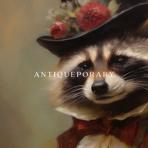 Victorian Animals Portrait, Royal Raccoon Art Print, Renaissance Animal ...