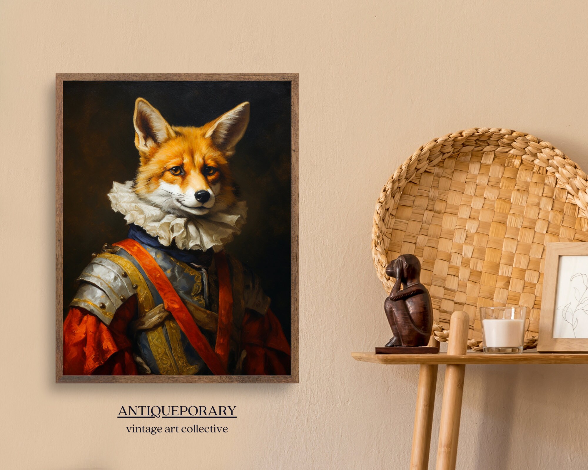Victorian Animal Portrait, Dressed Animal Prints, Royal Fox Poster ...