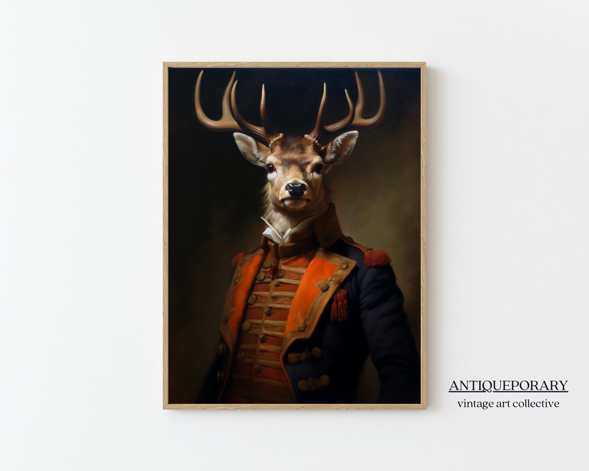 Victorian Animals Portrait, Royal Deer Vintage Print, Renaissance ...