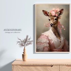 Victorian Animals Portrait, Royal Female Deer Vintage Print ...