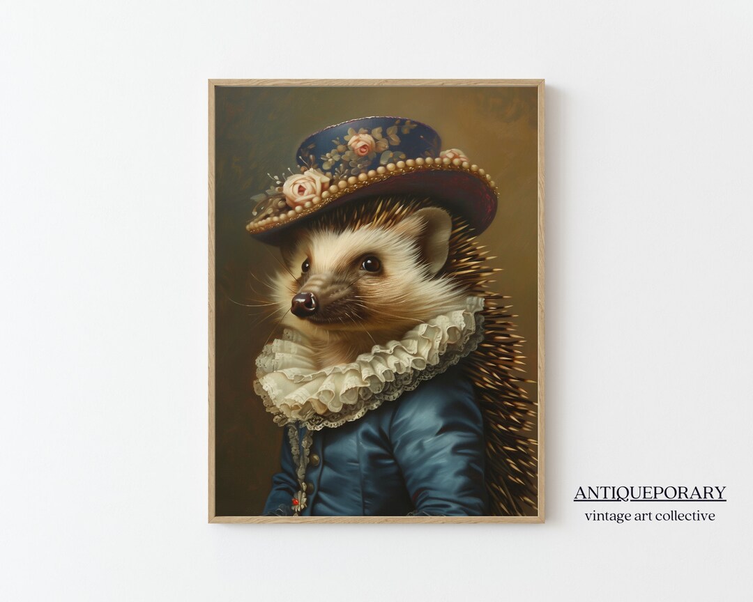 Victorian Animal Portrait, Dressed Animal Prints, Royal Lady Hedgehog ...