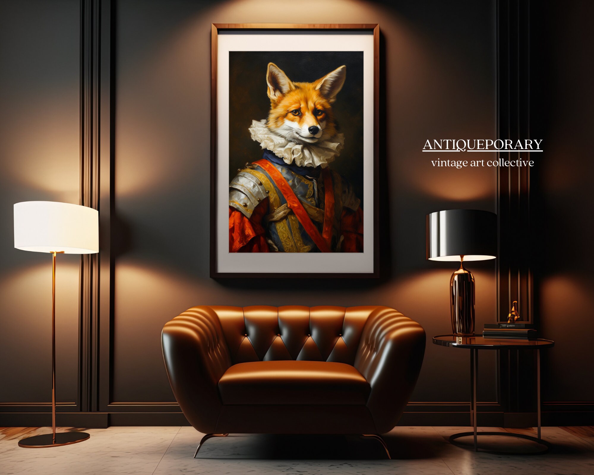 Victorian Animal Portrait, Dressed Animal Prints, Royal Fox Poster ...