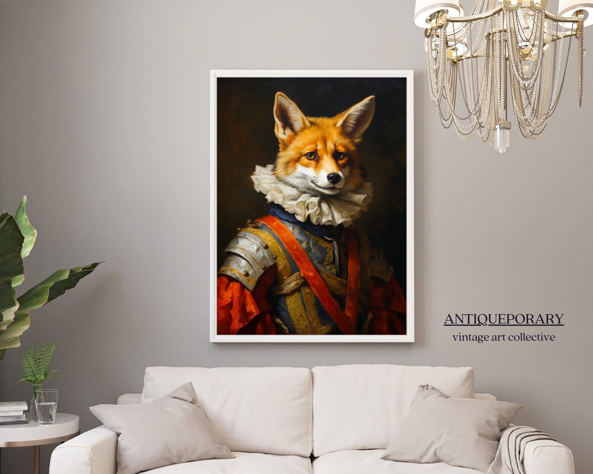 Victorian Animal Portrait, Dressed Animal Prints, Royal Fox Poster ...