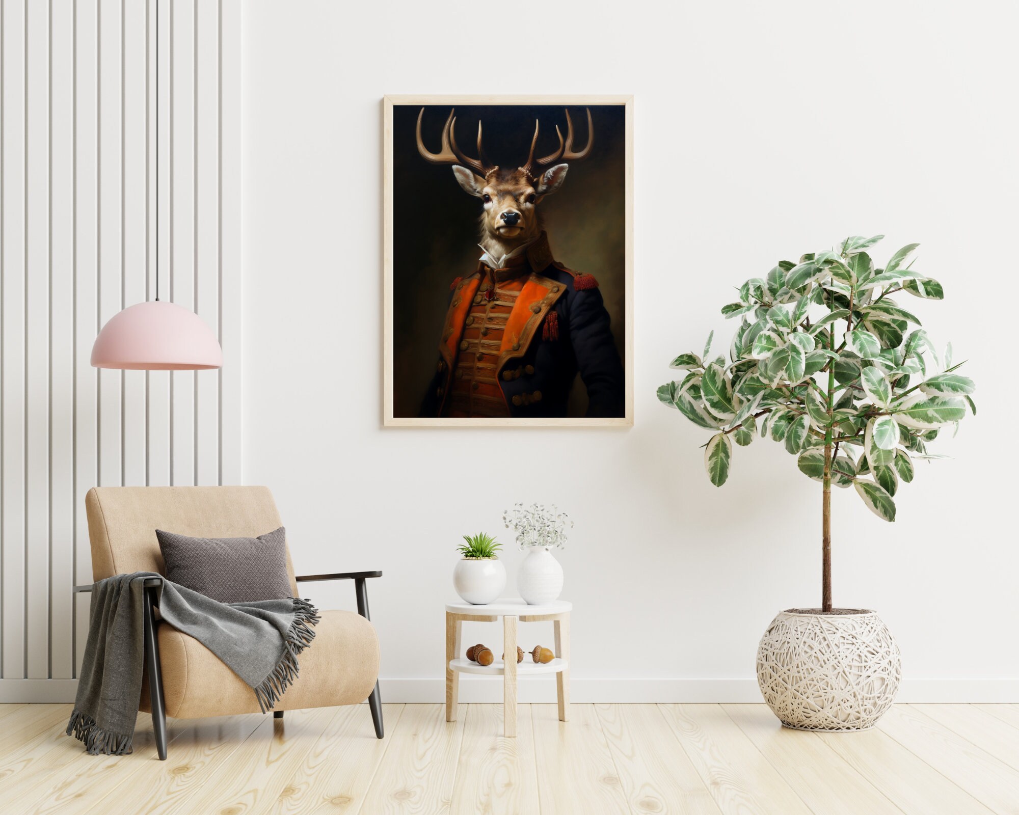 Victorian Animals Portrait, Royal Deer Vintage Print, Renaissance ...