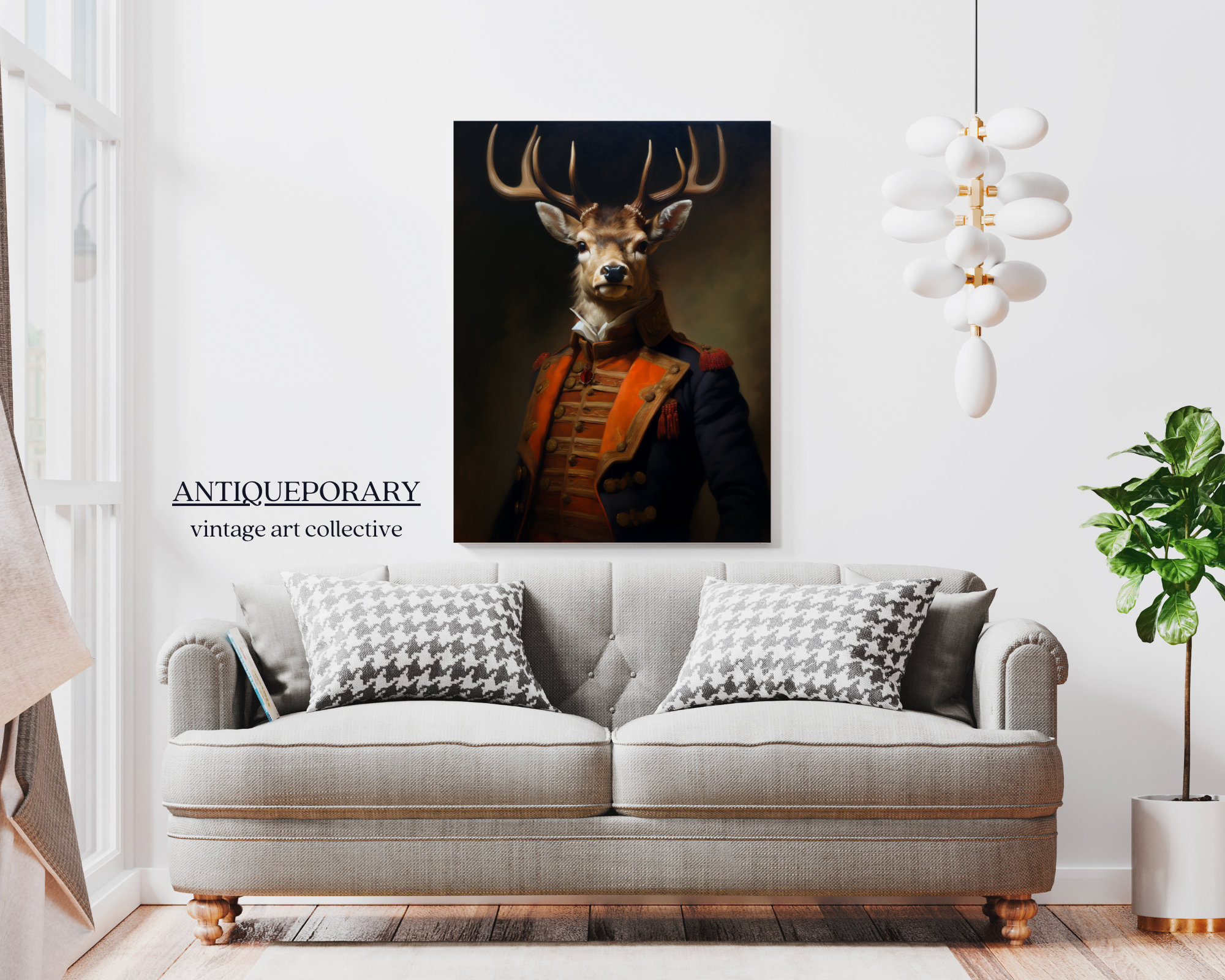 Victorian Animals Portrait, Royal Deer Vintage Print, Renaissance ...