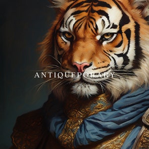 Victorian Animal Portrait, Dressed Animal Prints, Royal Tiger Poster ...