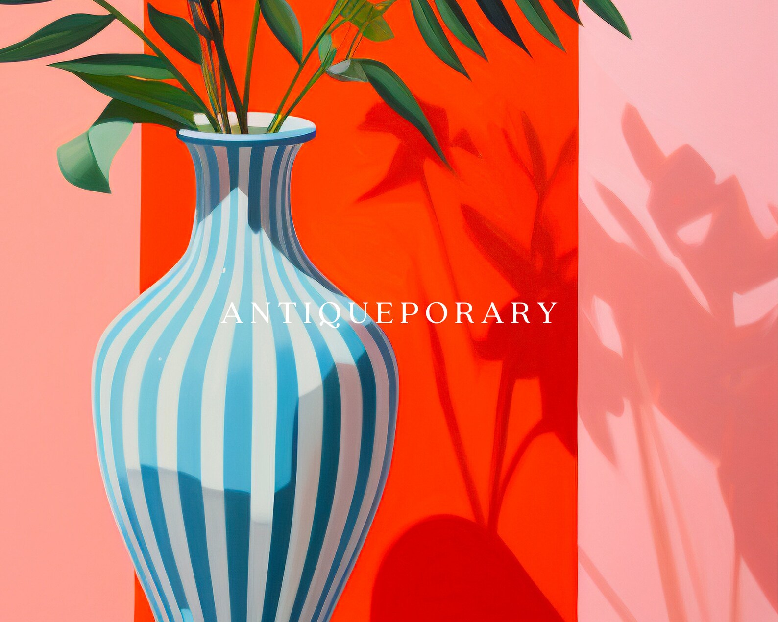Flower Vase Art Print Abstract Still Life Oil Painting Retro - Etsy