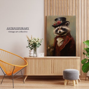 Victorian Animals Portrait, Royal Raccoon Art Print, Renaissance Animal ...