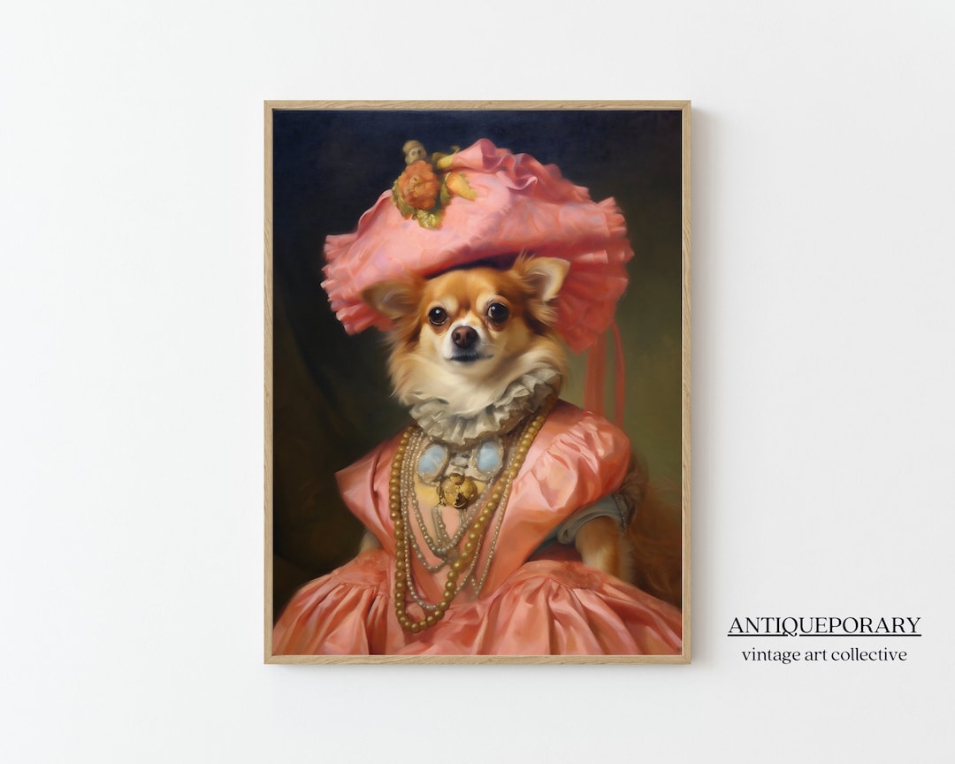 Victorian Animal Portrait, Dressed Animal Print, Lady Dog Print ...
