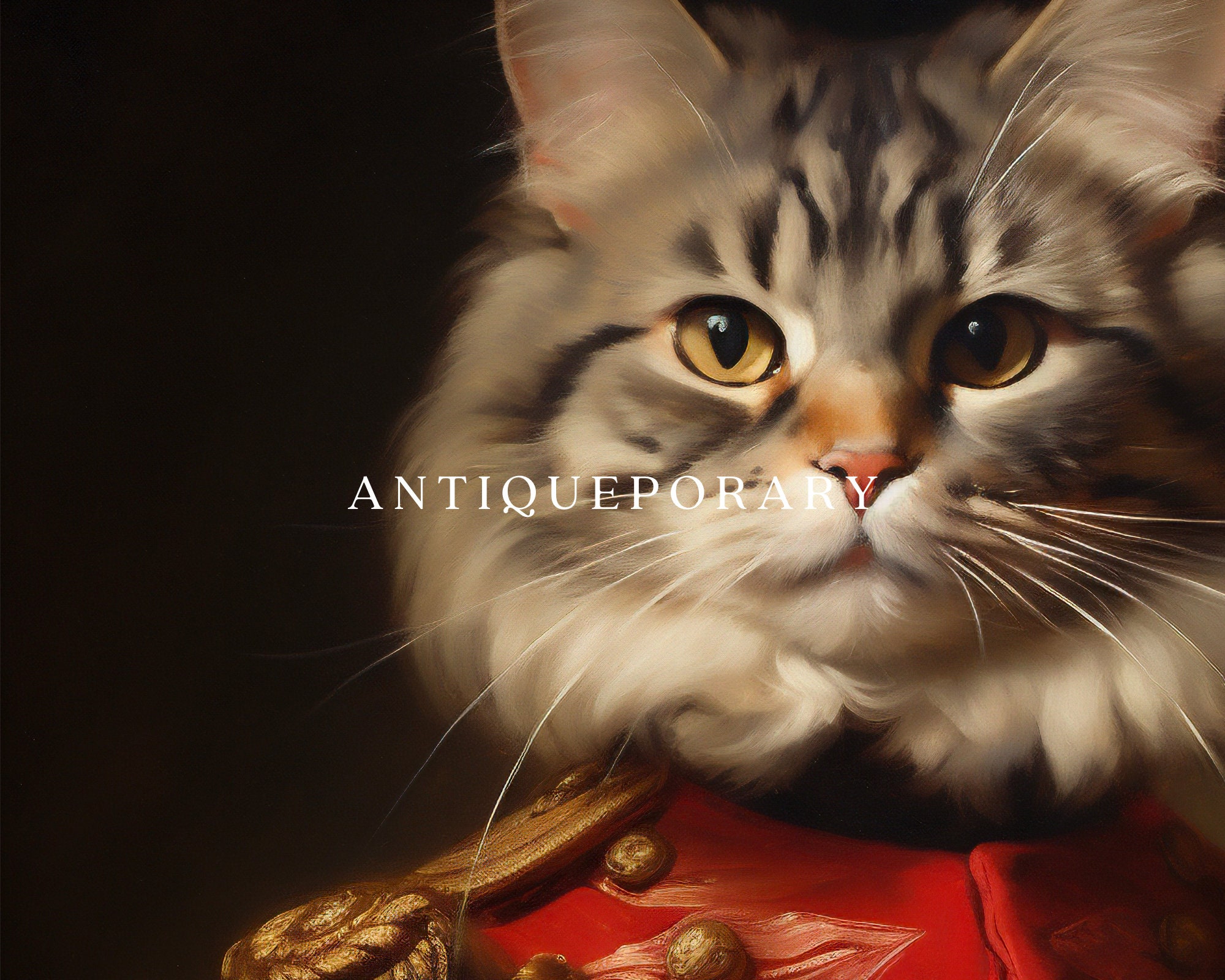 Victorian Animal Portrait Dressed Animal Print Royal Cat - Etsy