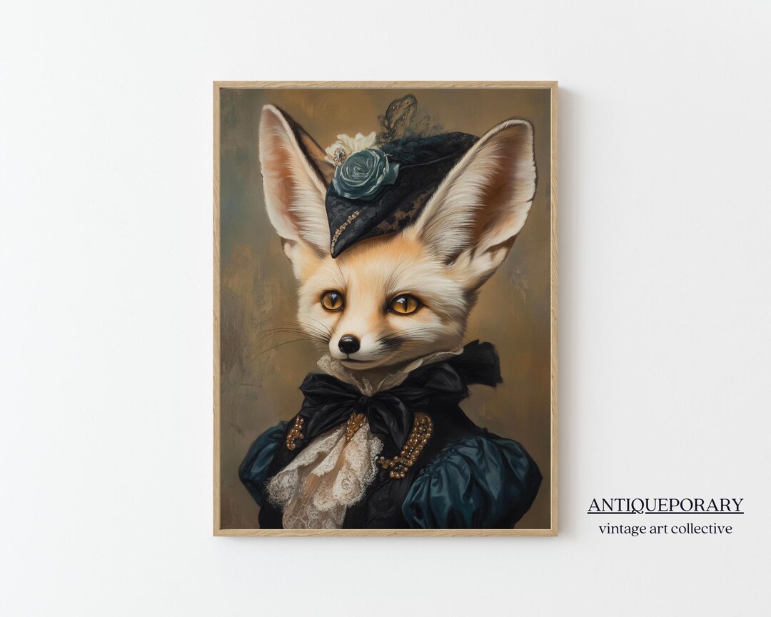 Victorian Animal Portrait, Royal Lady Fox Vintage Art Print ...