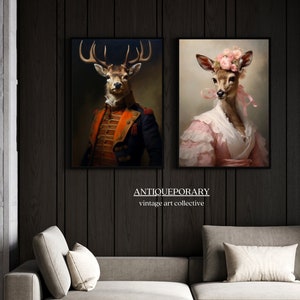 Victorian Animals Portrait, Royal Female Deer Vintage Print ...