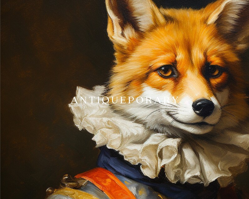 Victorian Animal Portrait, Dressed Animal Prints, Royal Fox Poster ...