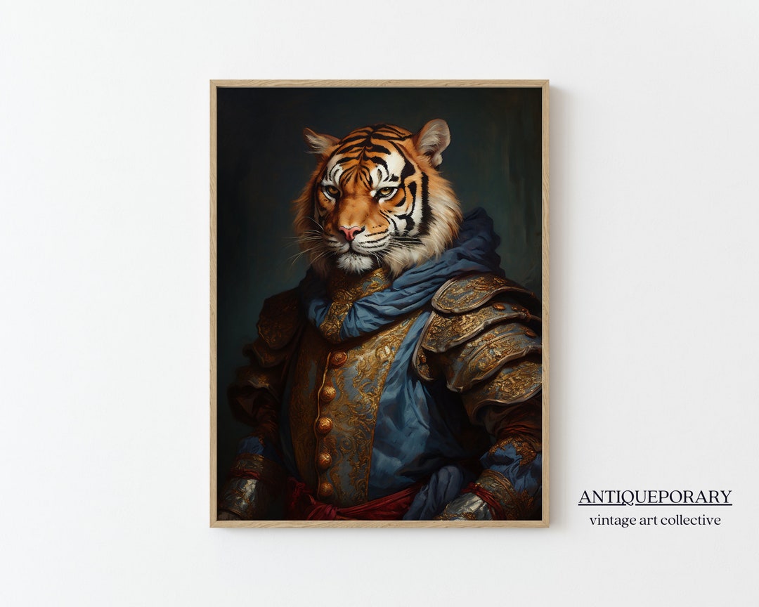 Victorian Animal Portrait, Dressed Animal Prints, Royal Tiger Poster ...