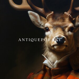 Victorian Animals Portrait, Royal Deer Vintage Print, Renaissance ...