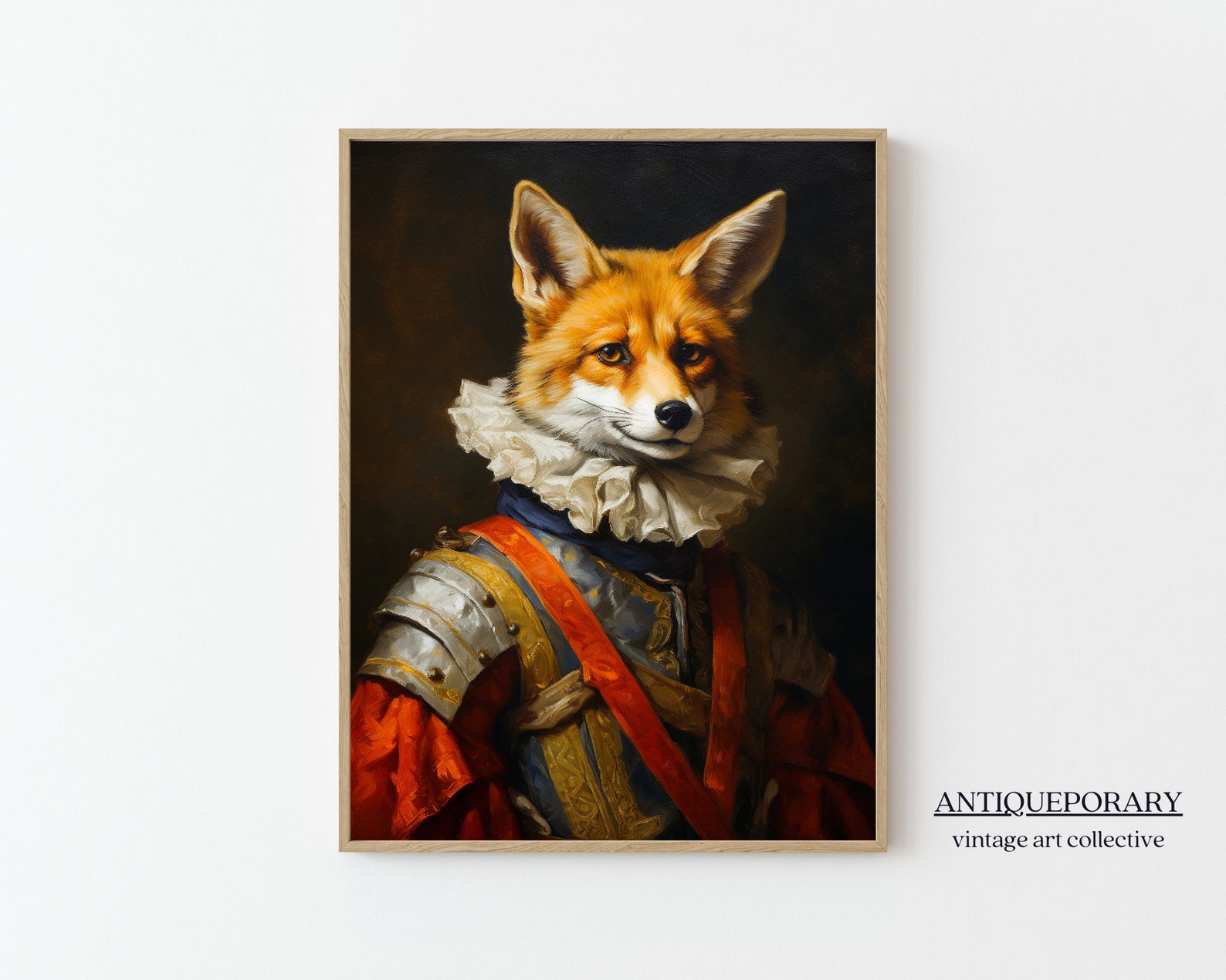Victorian Animal Portrait, Dressed Animal Prints, Royal Fox Poster ...