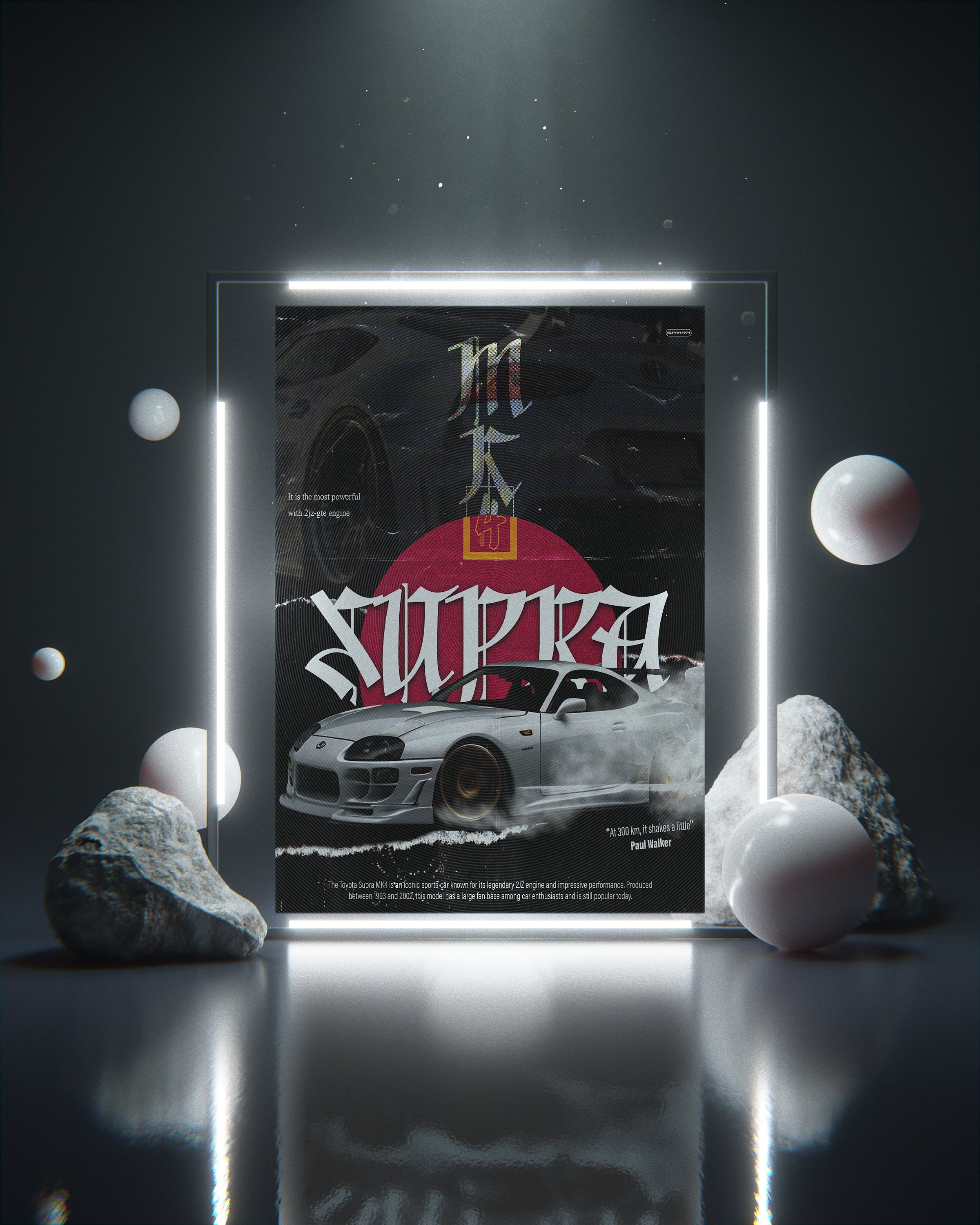 Toyota Supra Poster Design, Supra Mk4 Poster Design, Printable Supra ...