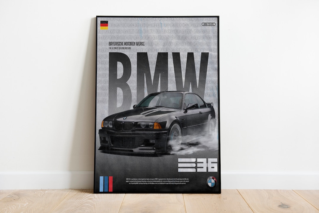 Bmw E36 Car Poster, M3 Car Poster Digital Print, Car Poster Print ...