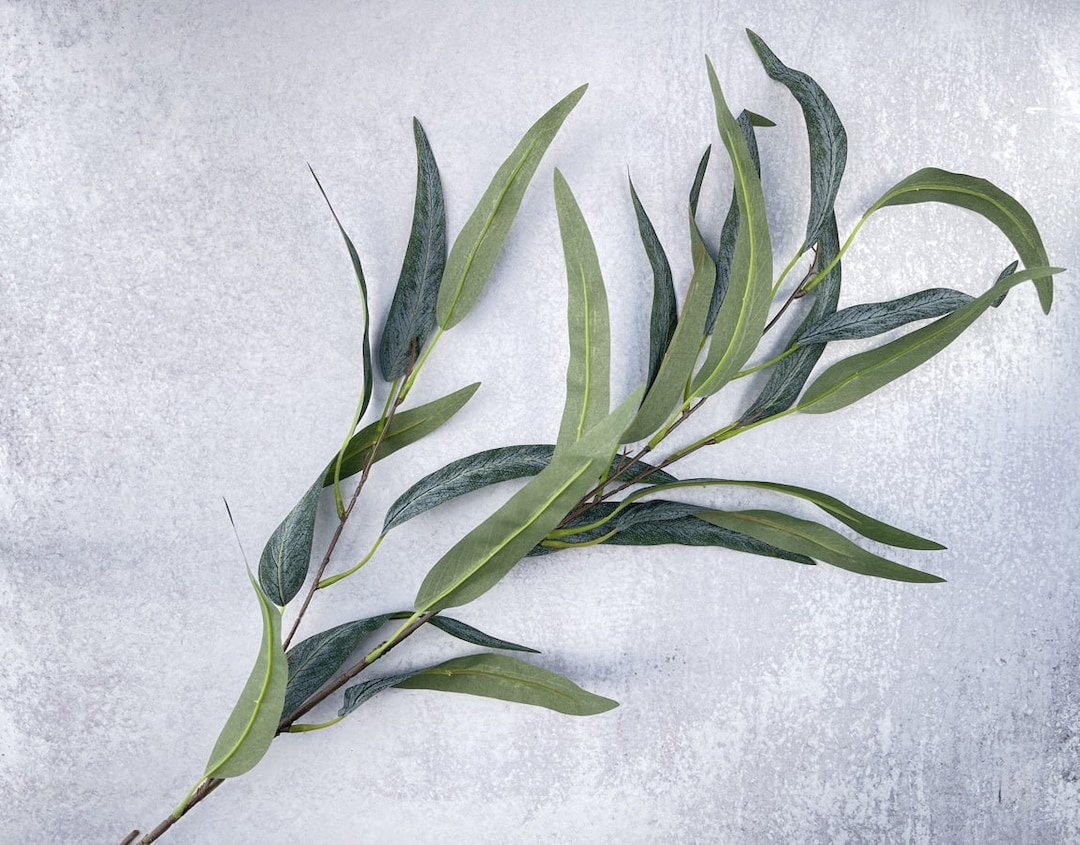 Faux Willow Eucalyptus Stem - Artificial Greenery - Green - Etsy