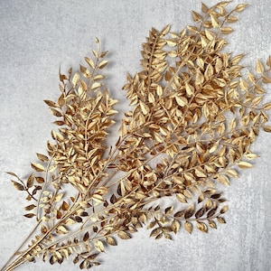 Ruscus Bush - Metallic Gold - Etsy