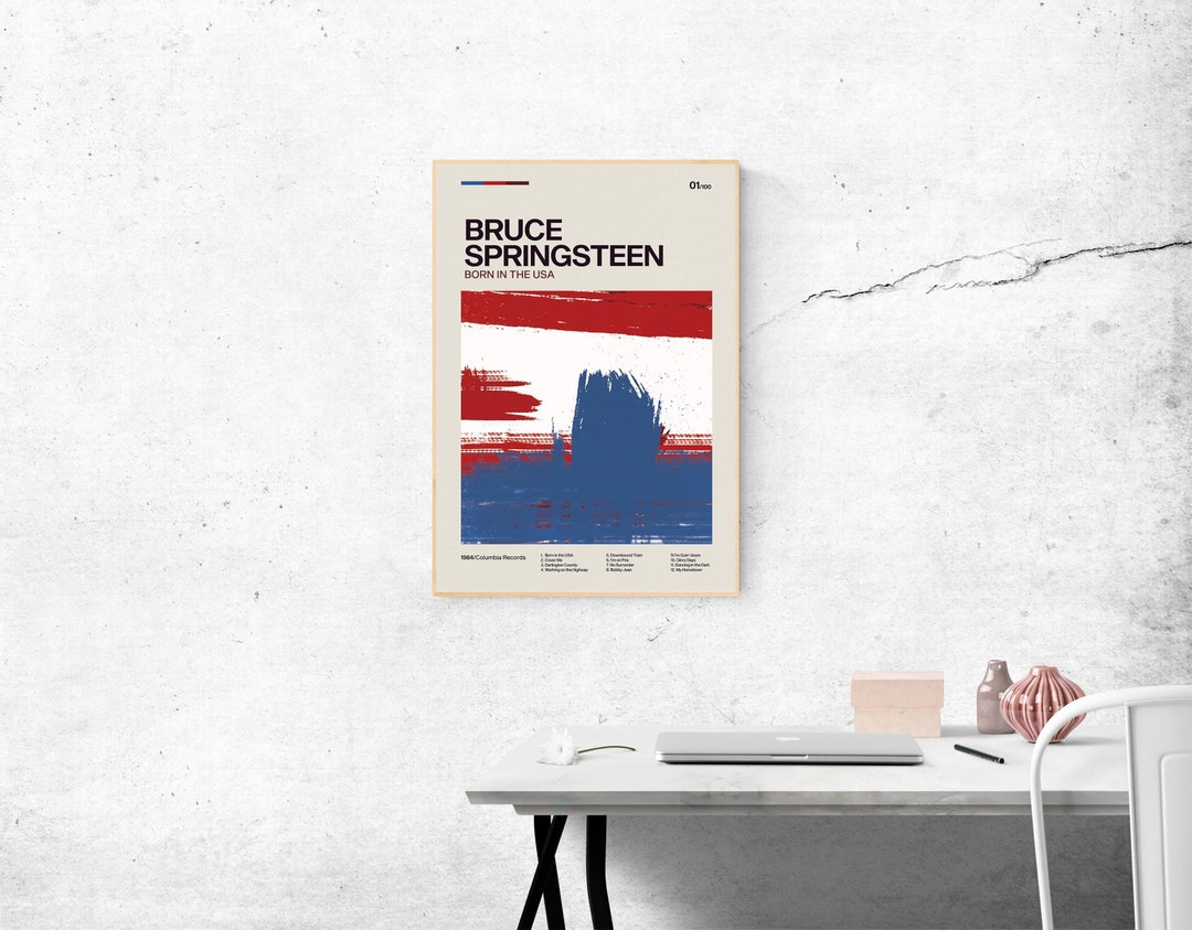 Bruce Springsteen Art Work Modern Design, Vintage Aesthetic Printable ...