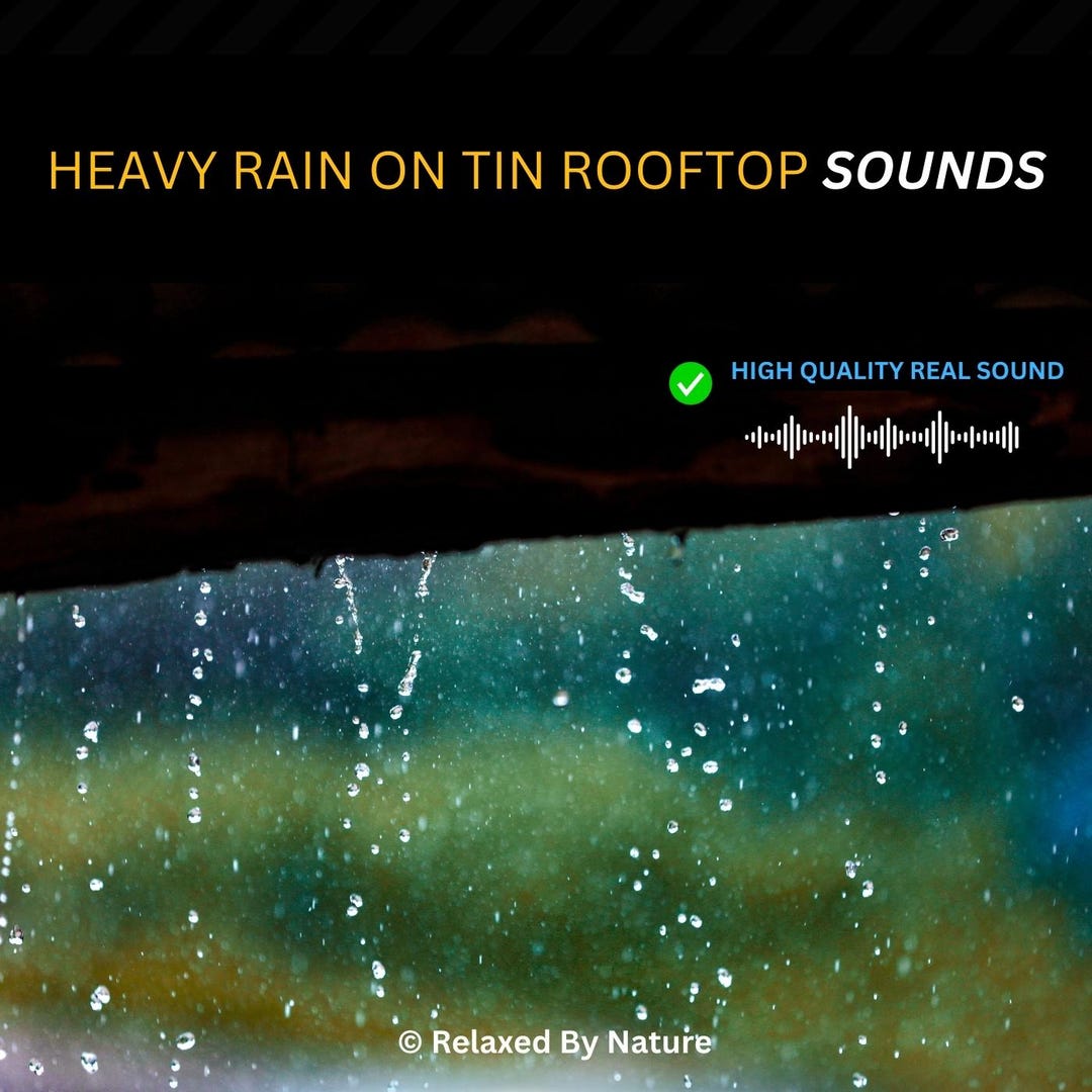 6-hour Heavy Rain on Tin Rooftop Sounds Audio Download | Hard Rain ...