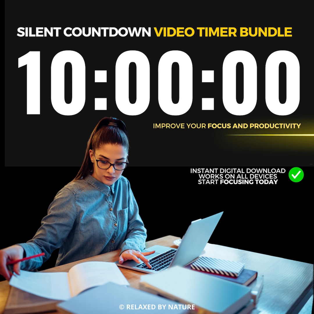 Silent Countdown Timer Video Bundle | 1 to 10 Hours | Black Screen | No ...