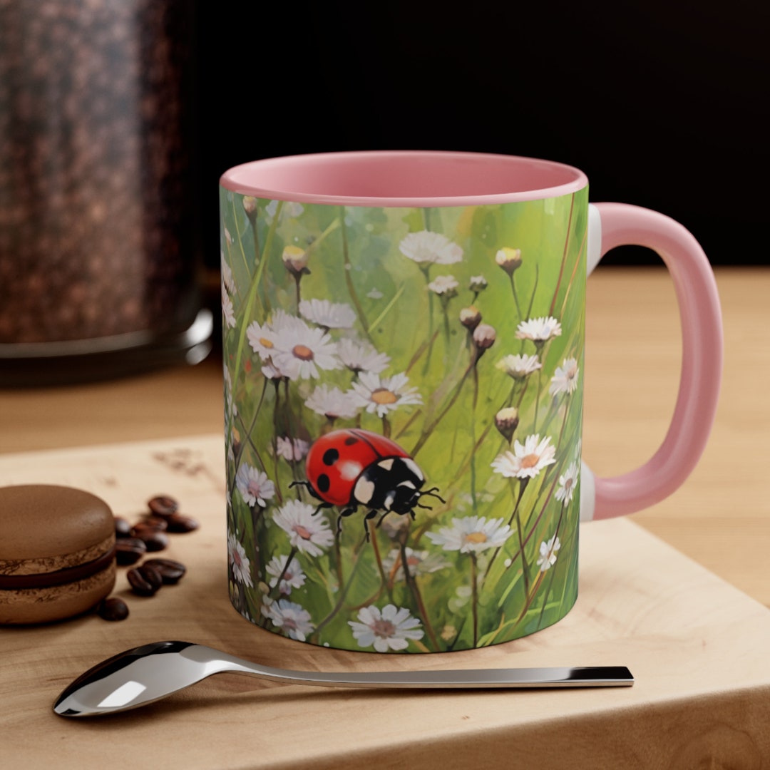 Ladybugs Playing in Wild Flowers Accent Coffee Mug, Coffee Mug, Tea ...