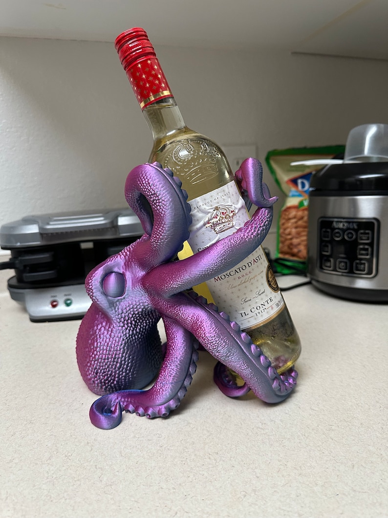 3D Printed Octopus Wine Holder Display 750ml Bottles - Etsy