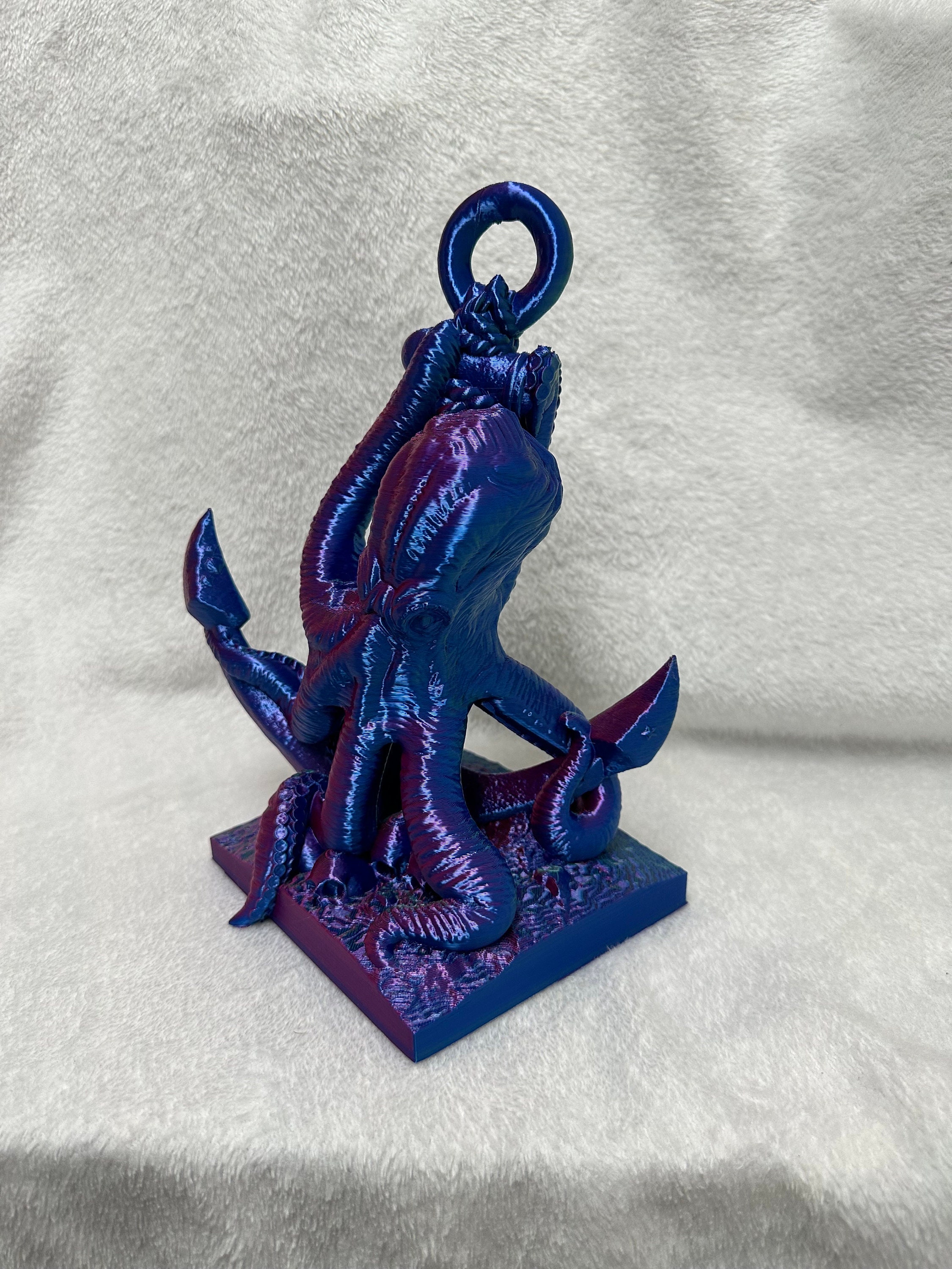 Octopus and Anchor Decor 3D Printed PLA Sculpture for House - Etsy