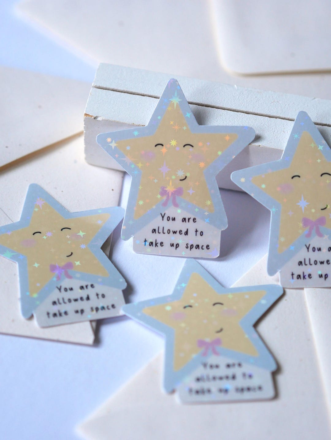 "take up Space" Sticker, Cute Star on a Sky-blue Background, Positive ...