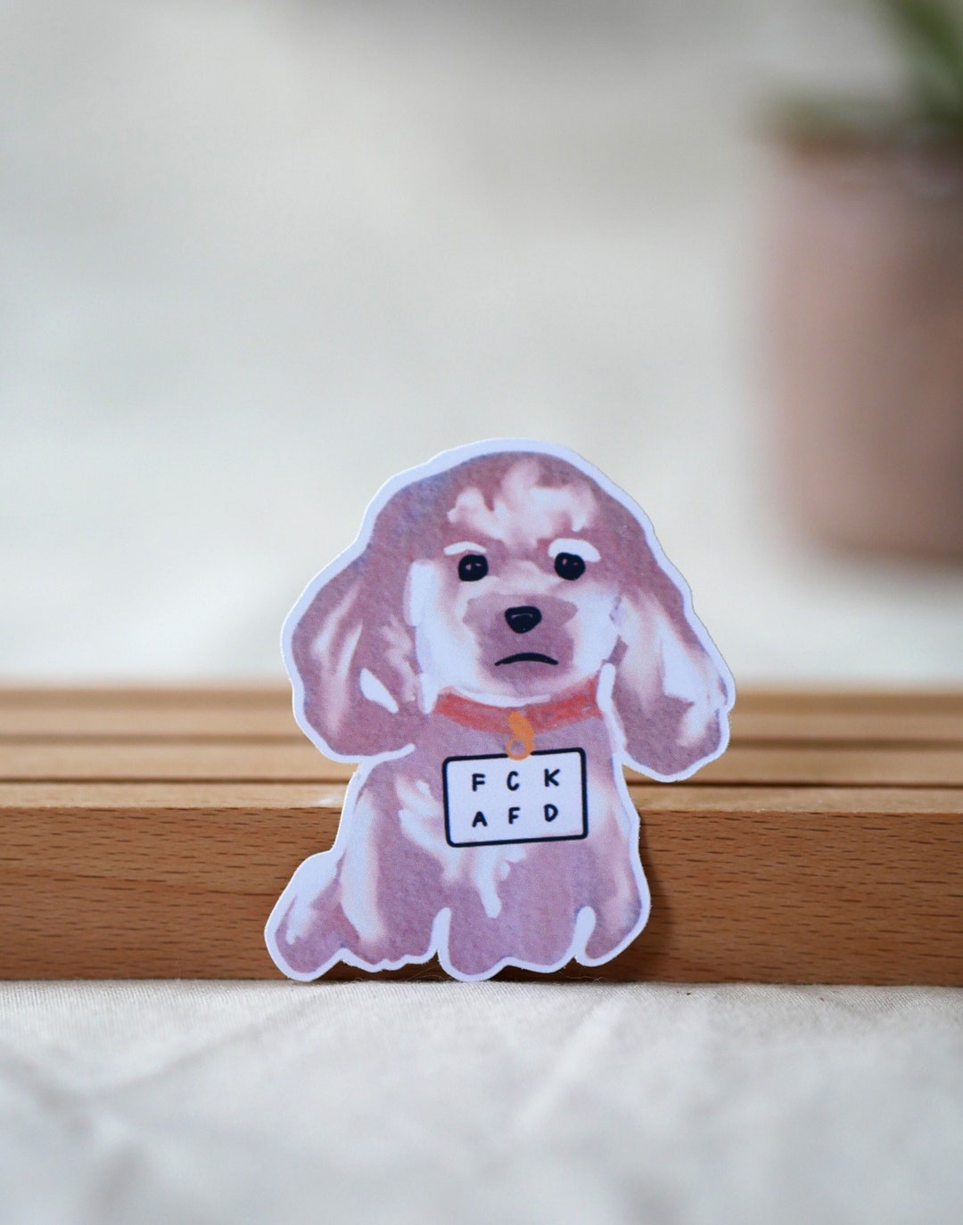 Fck Afd Sticker I Dog I Grumpy Dug I Watercolor Illustration I Anti Afd ...