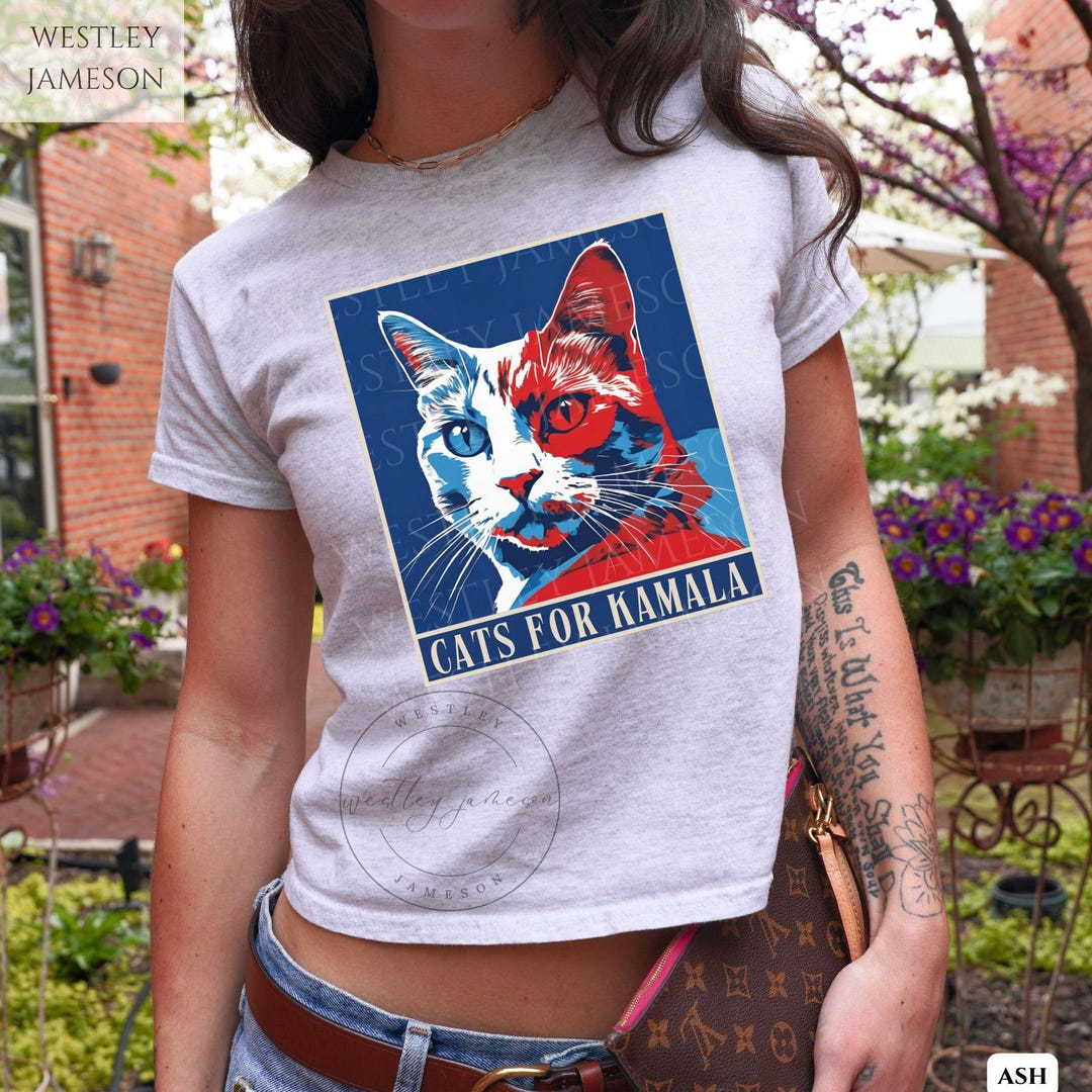 Cats for Kamala Baby Tee, Kamala Harris President 2024 Shirt, Womens ...