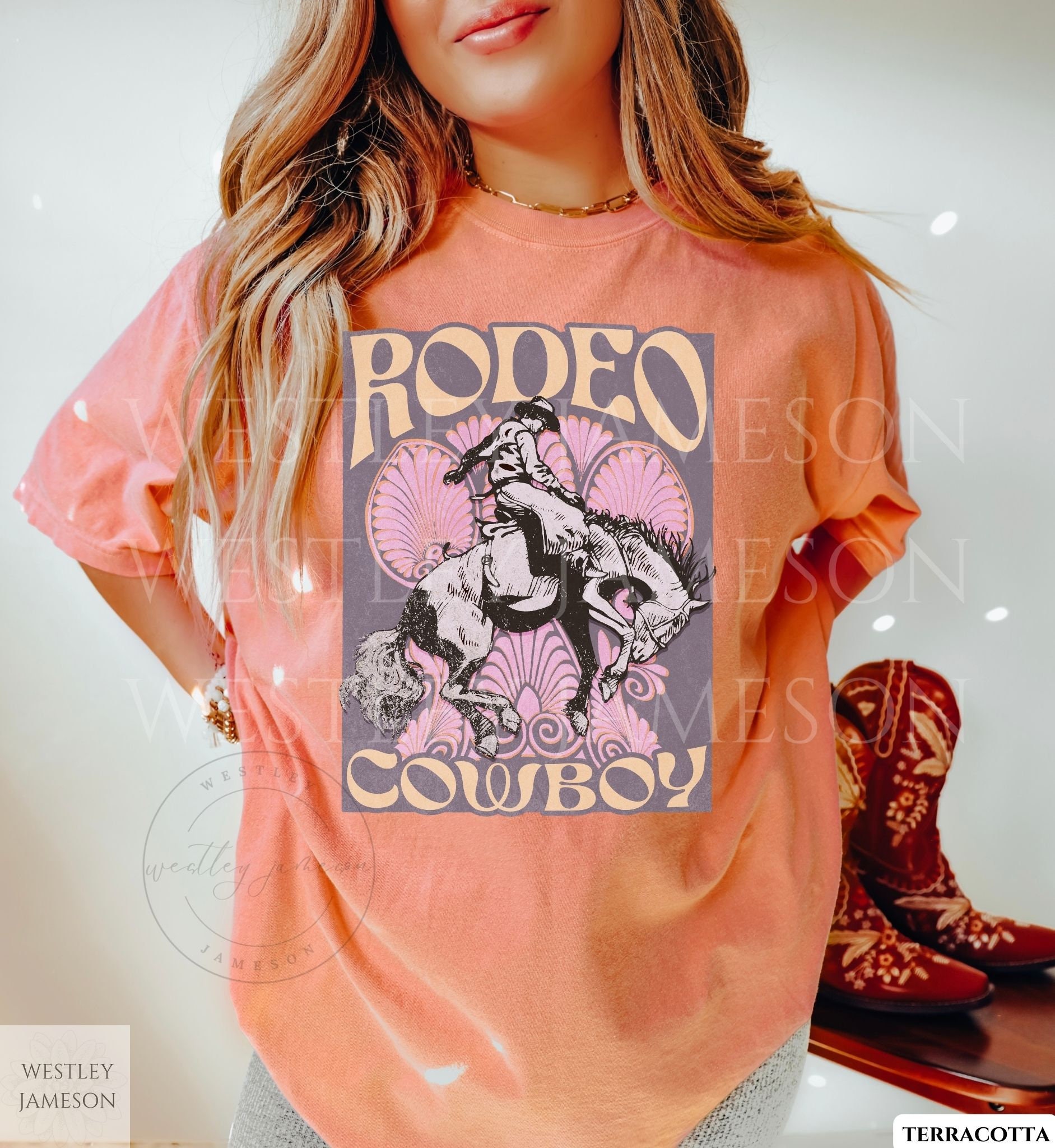 Rodeo Cowboy, Vintage Inspired Shirt, Western Tee, Rodeo Shirt, Western ...