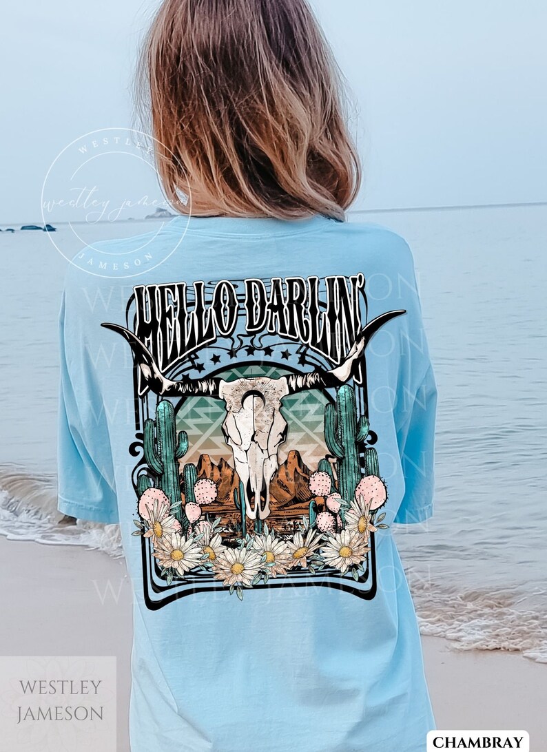 Comfort Colors Western Shirt Hello Darlin Tshirt Vintage Cowboy Tshirt ...