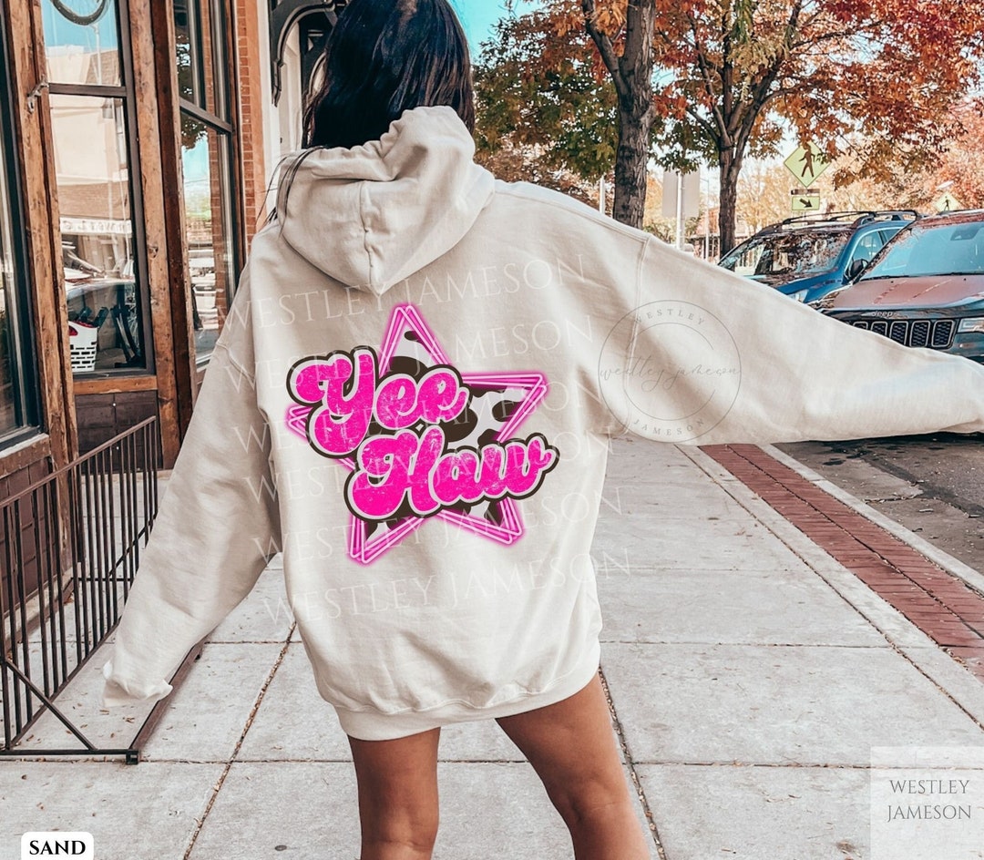 Neon Cowgirl Hoodie, Yeehaw, Western Sweatshirt, Retro Country Hoodie ...