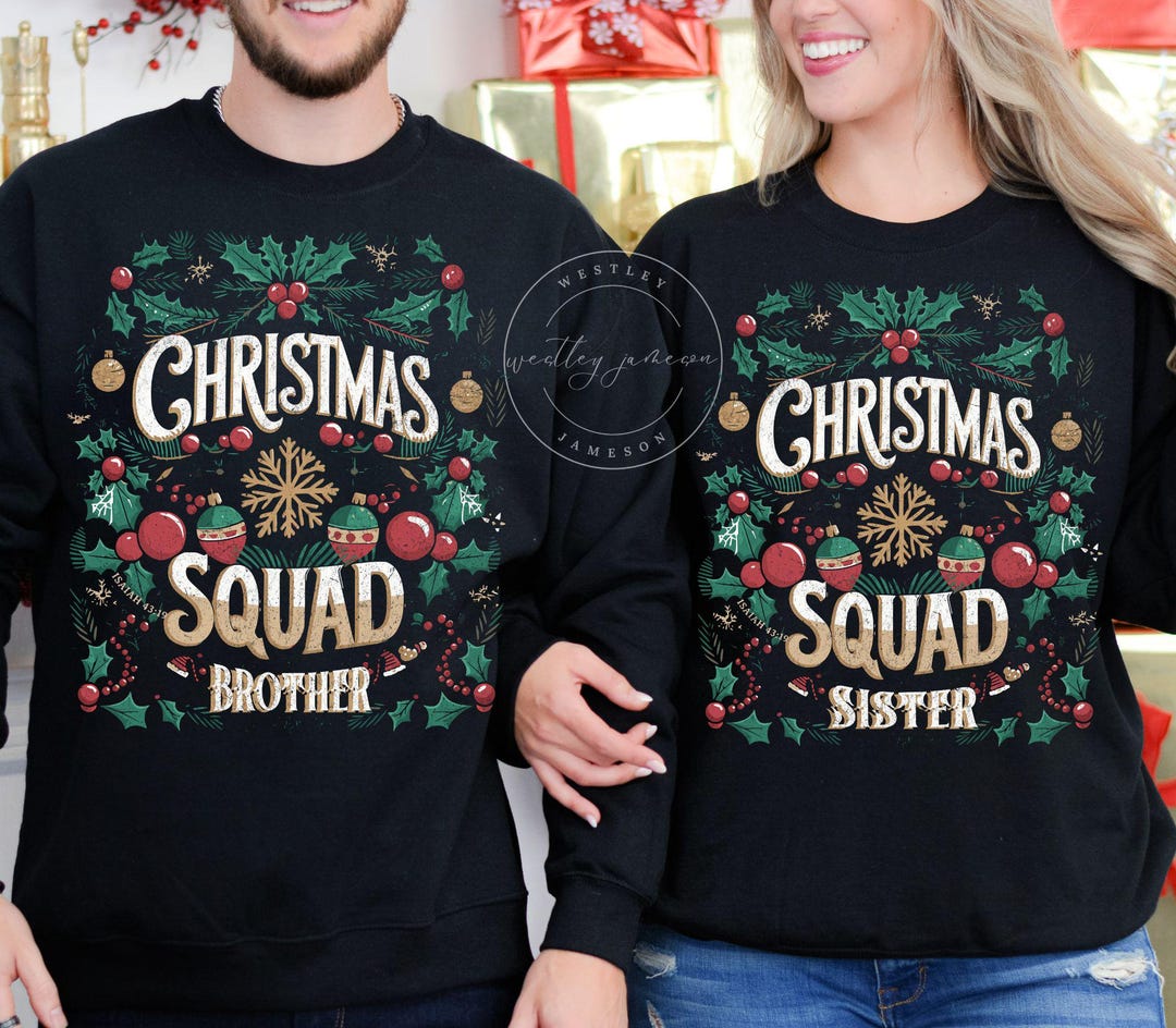 Christmas Squad Matching Family Sweatshirts, Big Brother Big Sister ...