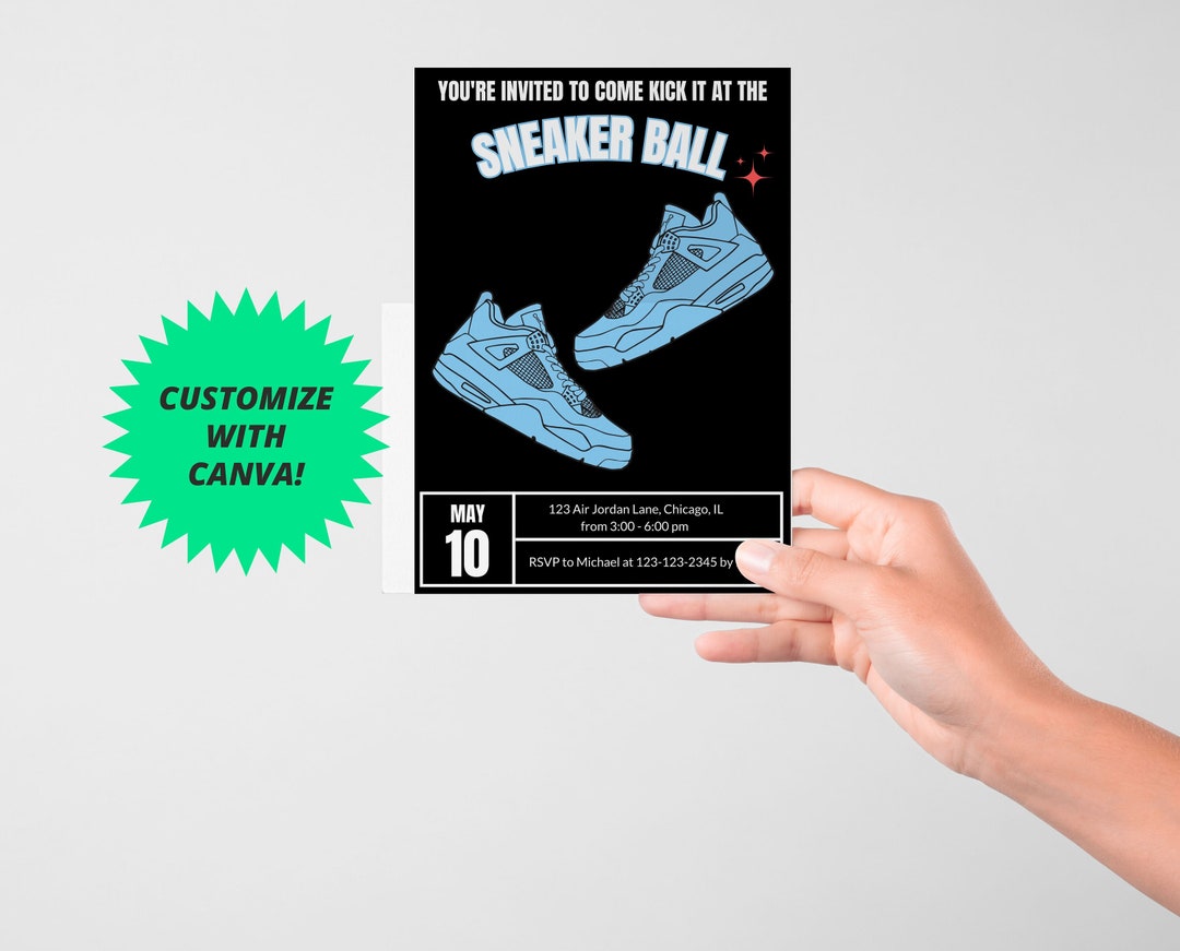 Sneaker Ball Party Invitation Customizable and Editable Digital Invite ...