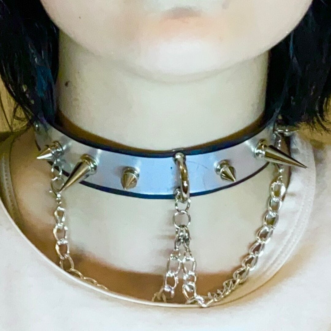 Handmade Vegan Leather Choker With Metal, Studs, and Spikes - Etsy