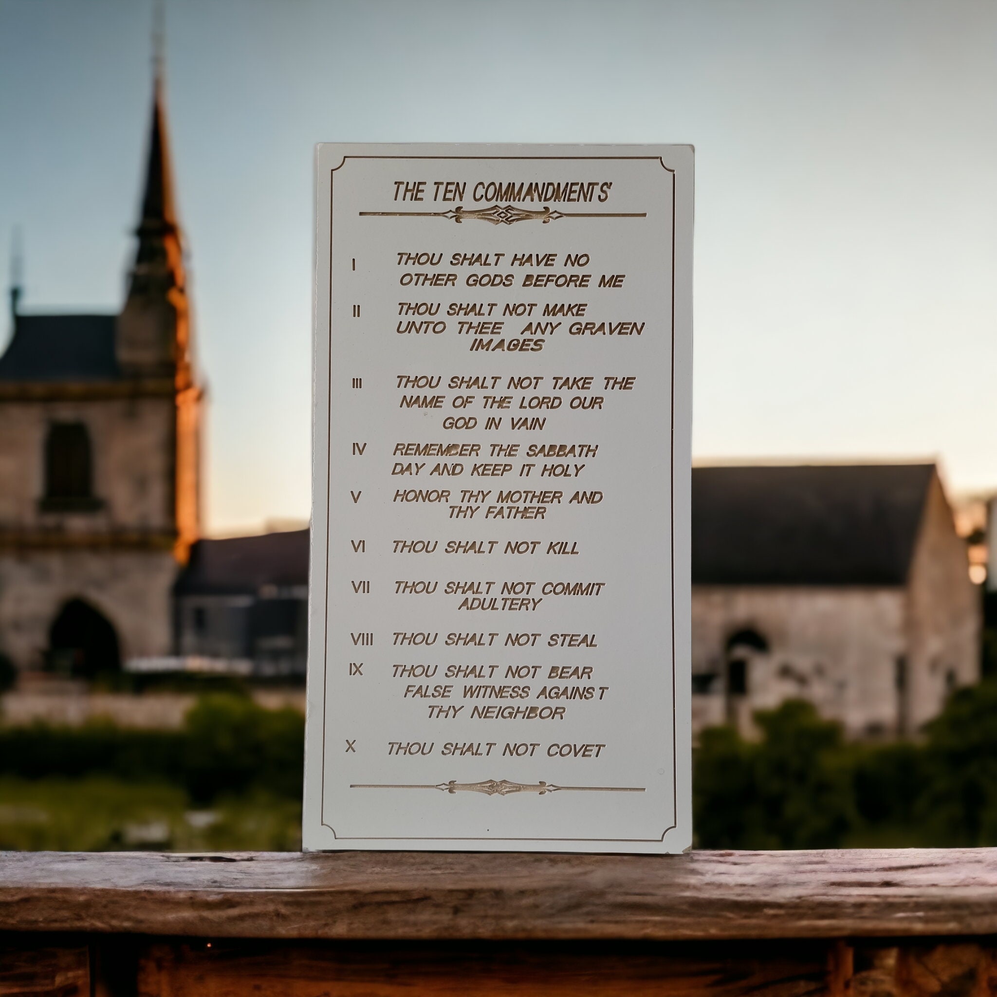 10 Commandments Art: Engraved Wood Religious Decor, Christian Decor ...
