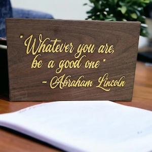 Custom Engraved Quote Sign, Personalized Hardwood Desk Plaque ...