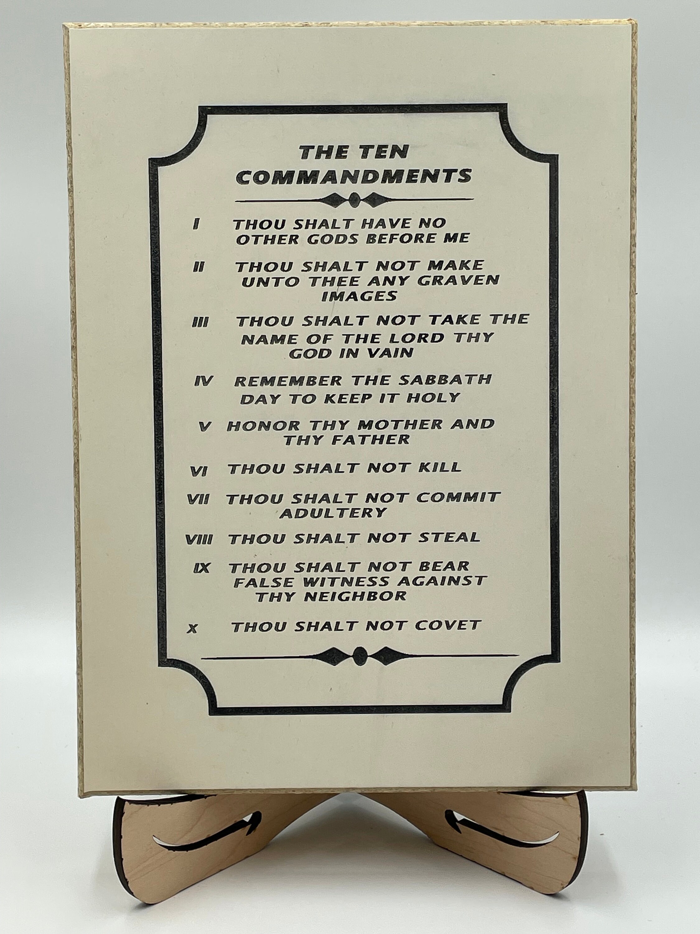 10 Commandments Desk: Engraved Wood Religious Decor, Christian Decor ...