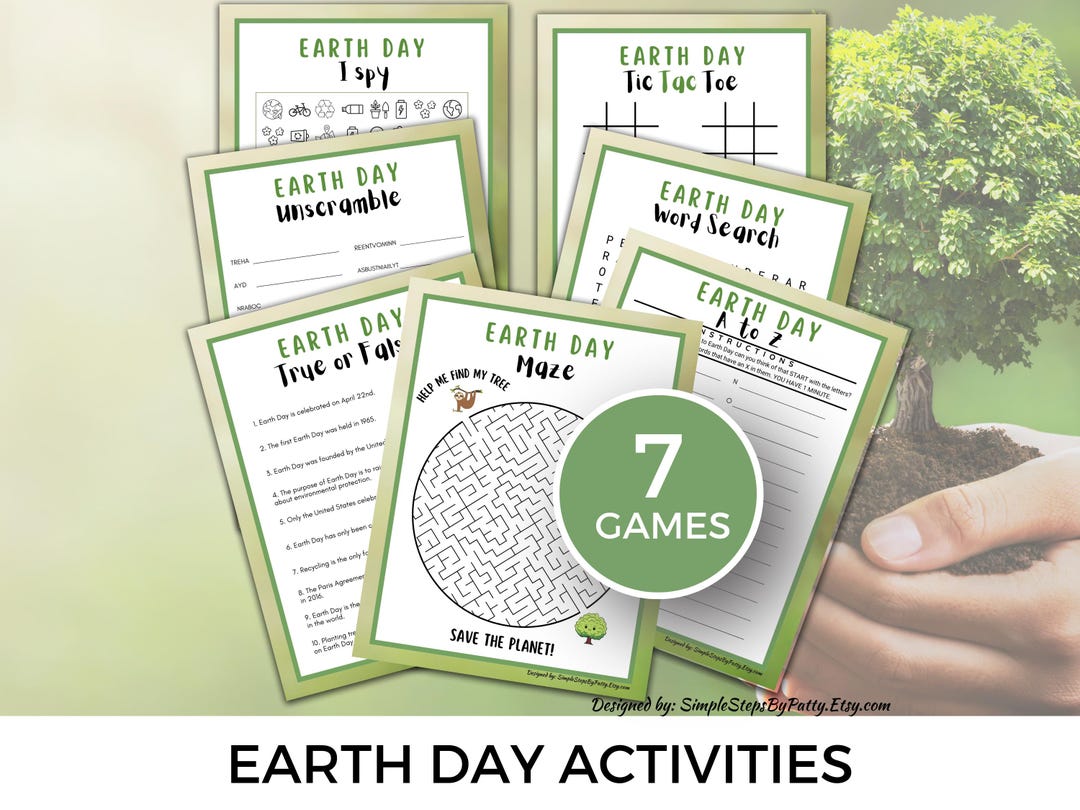 Earth Day Printable Games Bundle | Printable Activities for Kids ...