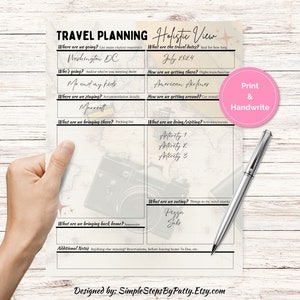 Travel Planner in One Page | Travel Planner Template | Digital Travel ...